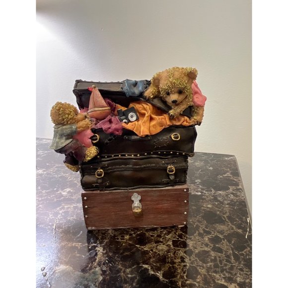 Gertrude B Gable | Toys | Teddy Bear Piggy Bank Bears On Suitcases Coin ...